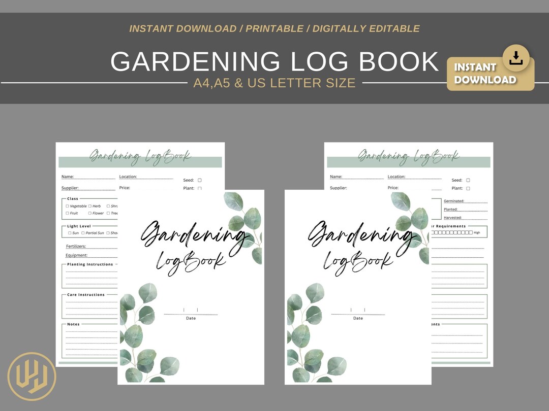 Garden Organizer | Printable Pdf | Plants Records | Garden Planner ...