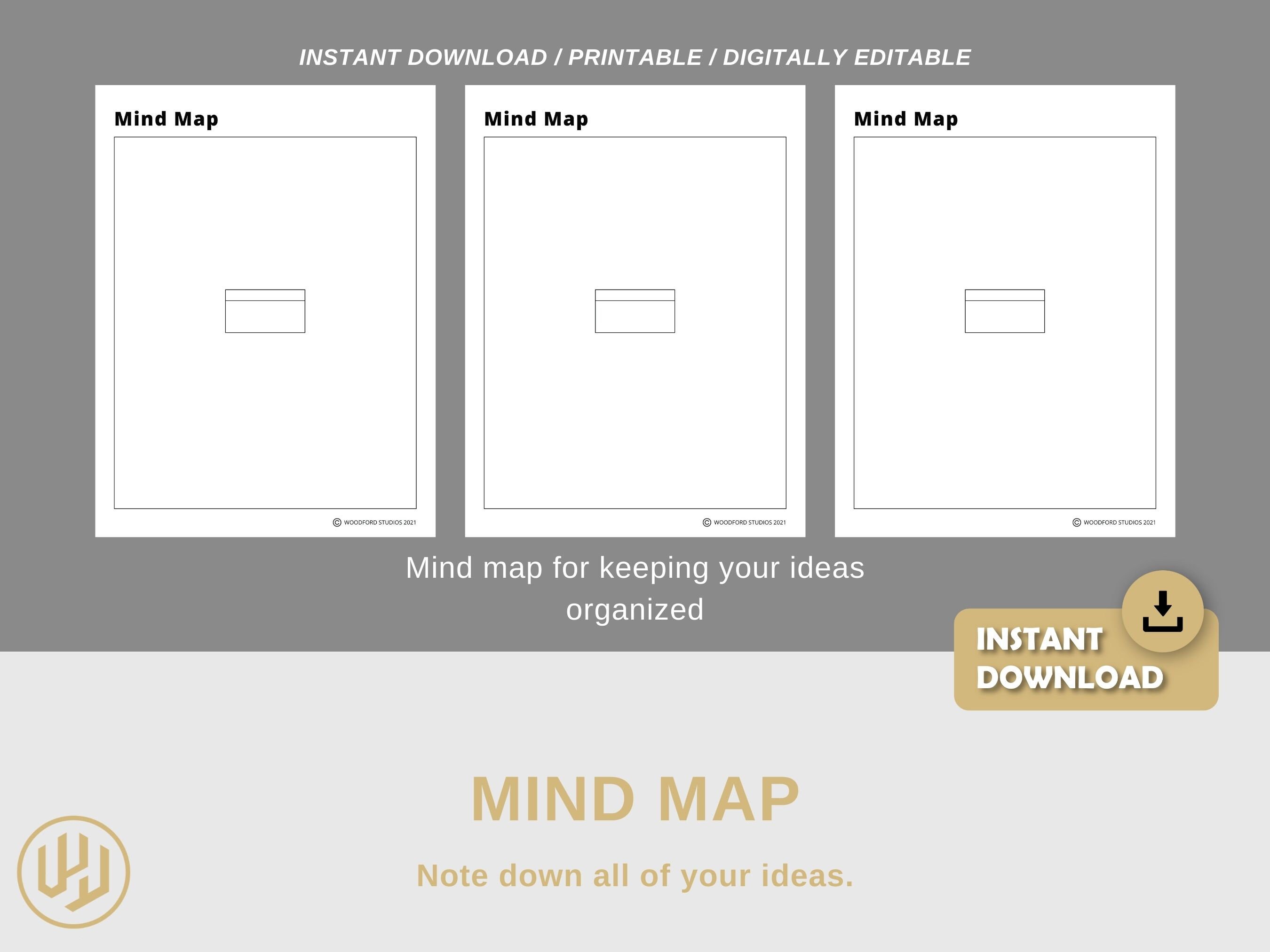 Mind Map Printable Planner Digital Planner Instant Download Planner ...