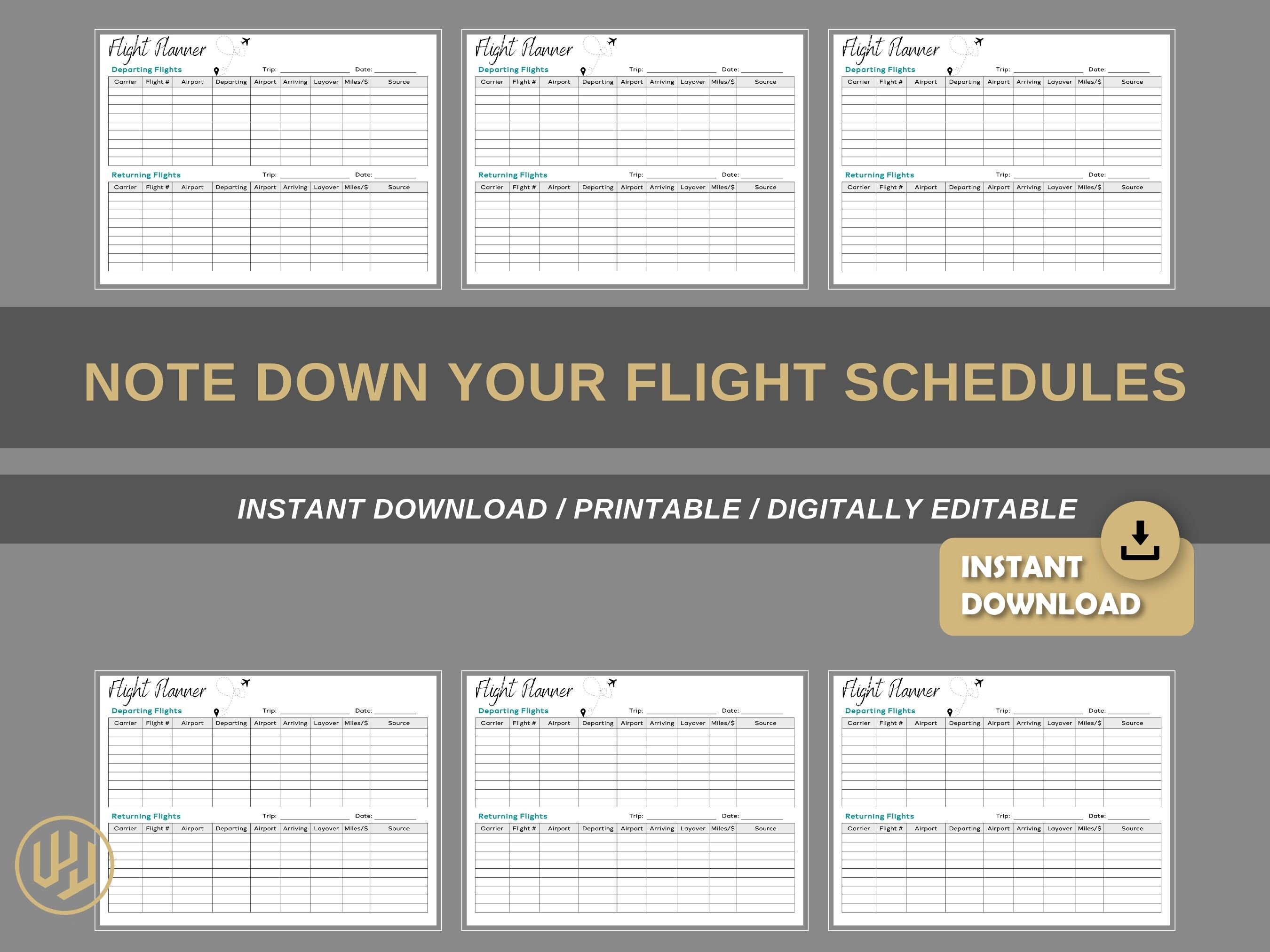 Vacation Planner | Digital Template Download | Travel Itinerary Week ...