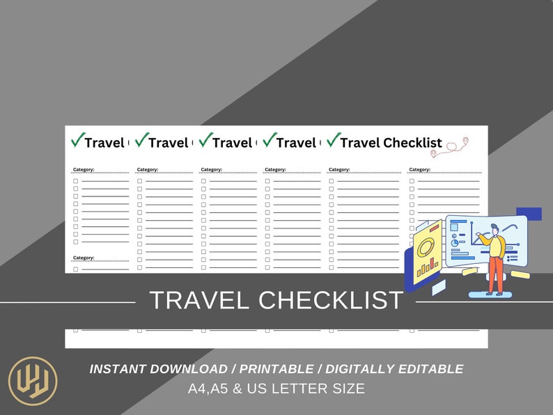 Editable Travel Packing List, Travel Checklist Printable, Travel ...