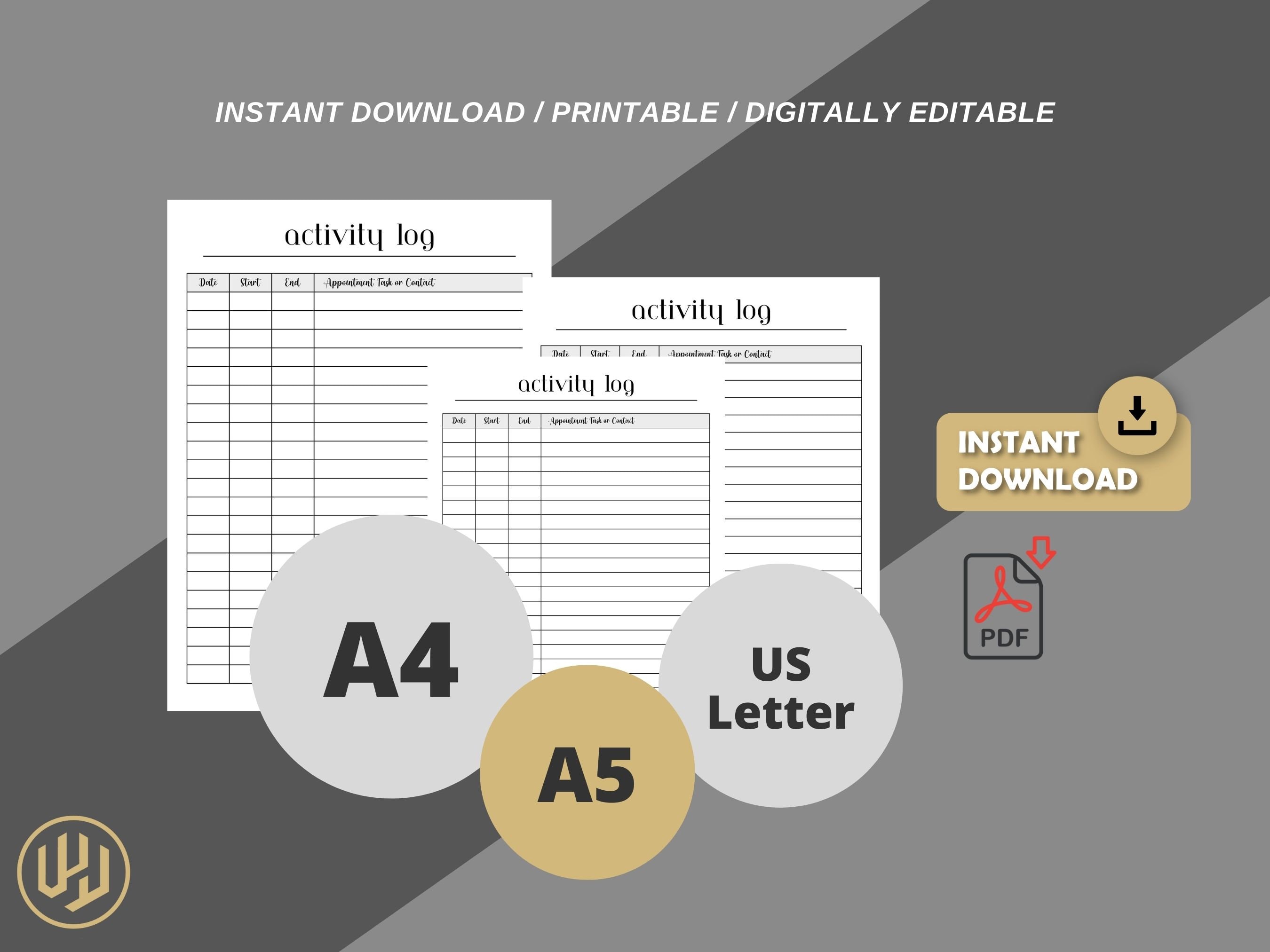 Activity Log Activity Tracker Template Activity and Follow-up Template ...