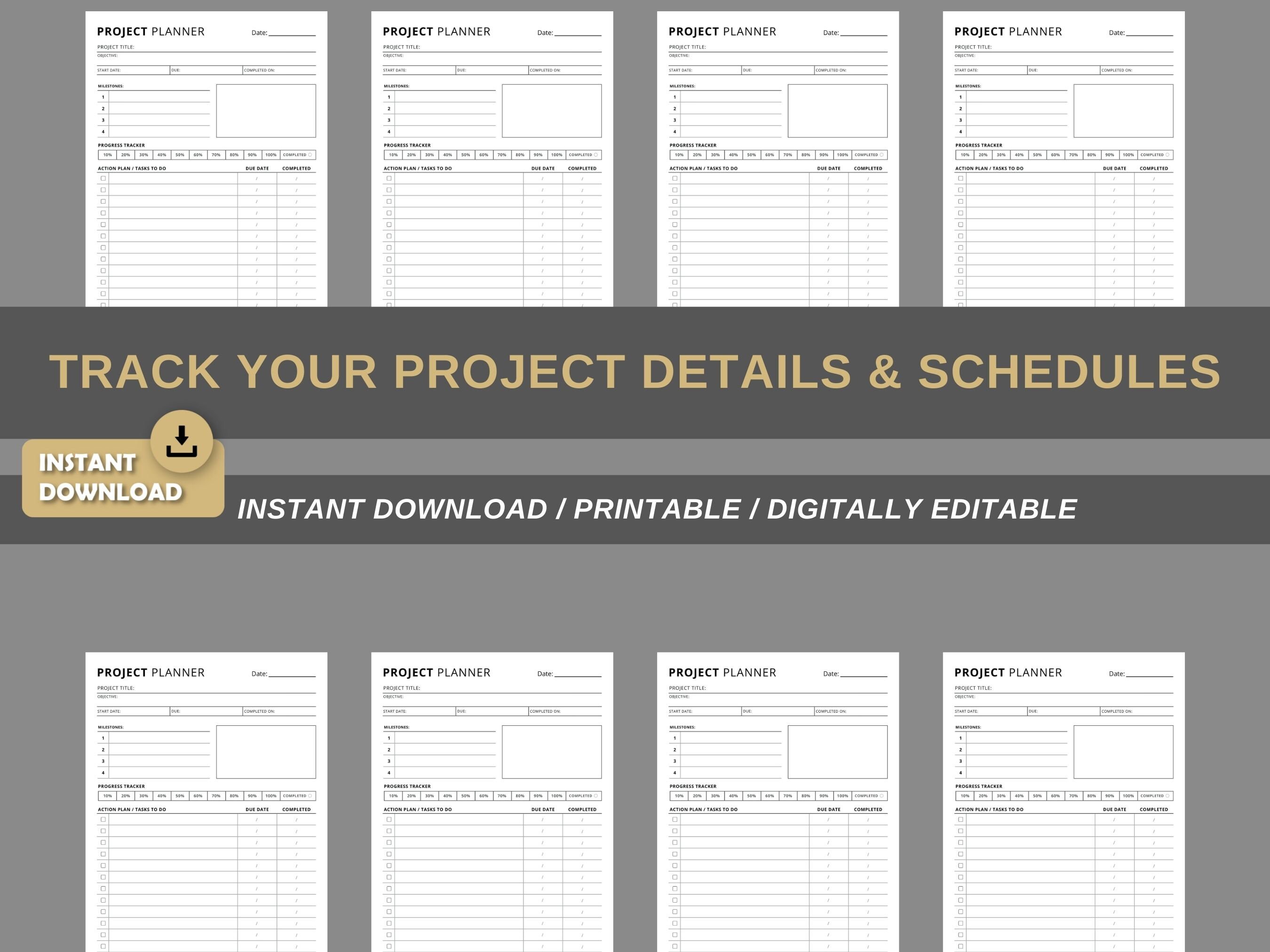 Work From Home Project Planner Digital Planner Instant Download Planner ...