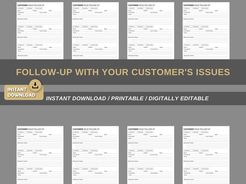 Customer Follow up Printable Planner | Digital Planner | Instant ...