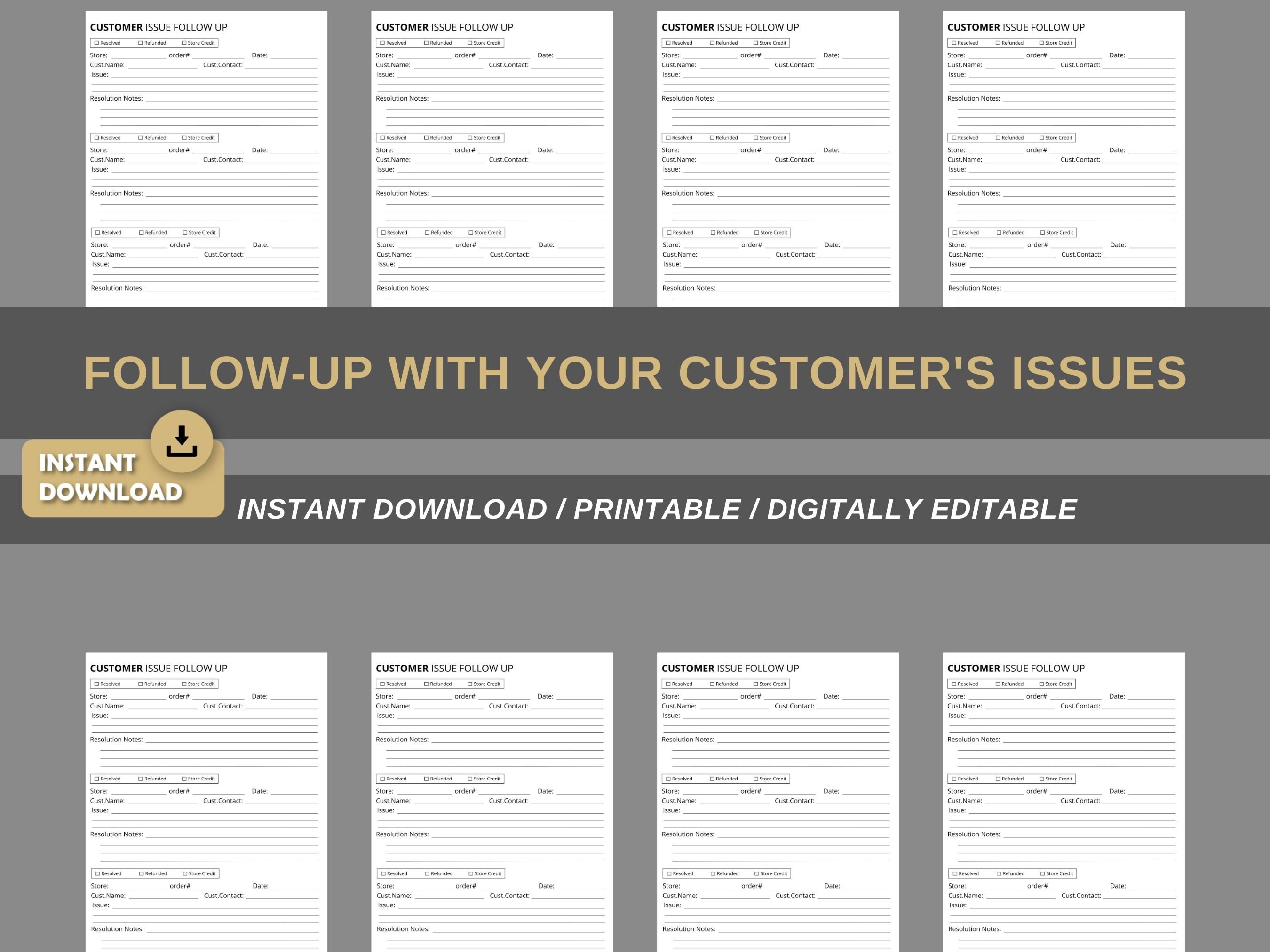 Customer Follow up Printable Planner | Digital Planner | Instant ...