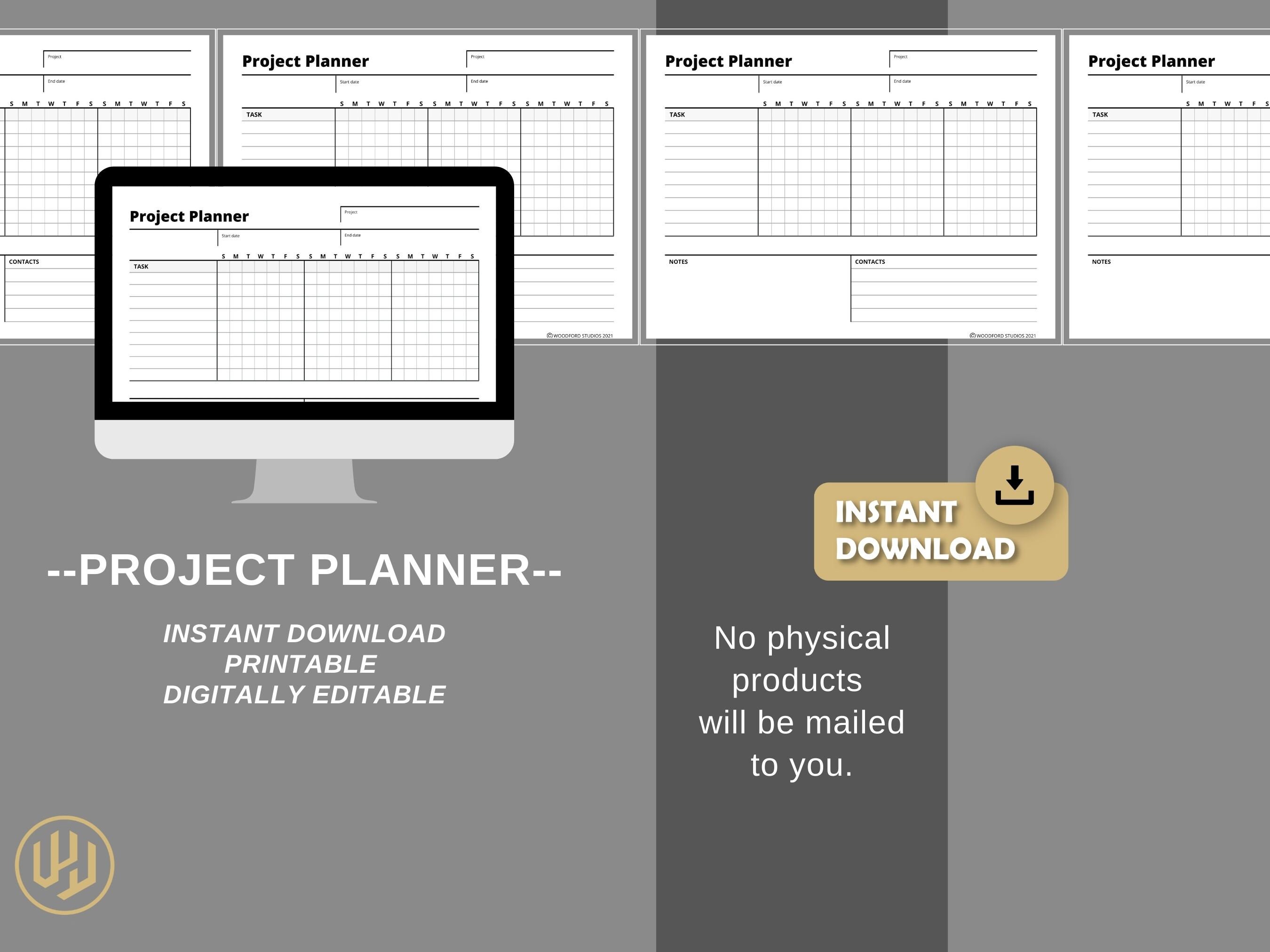 Project Planner Printable Planner Digital Planner Instant Download ...