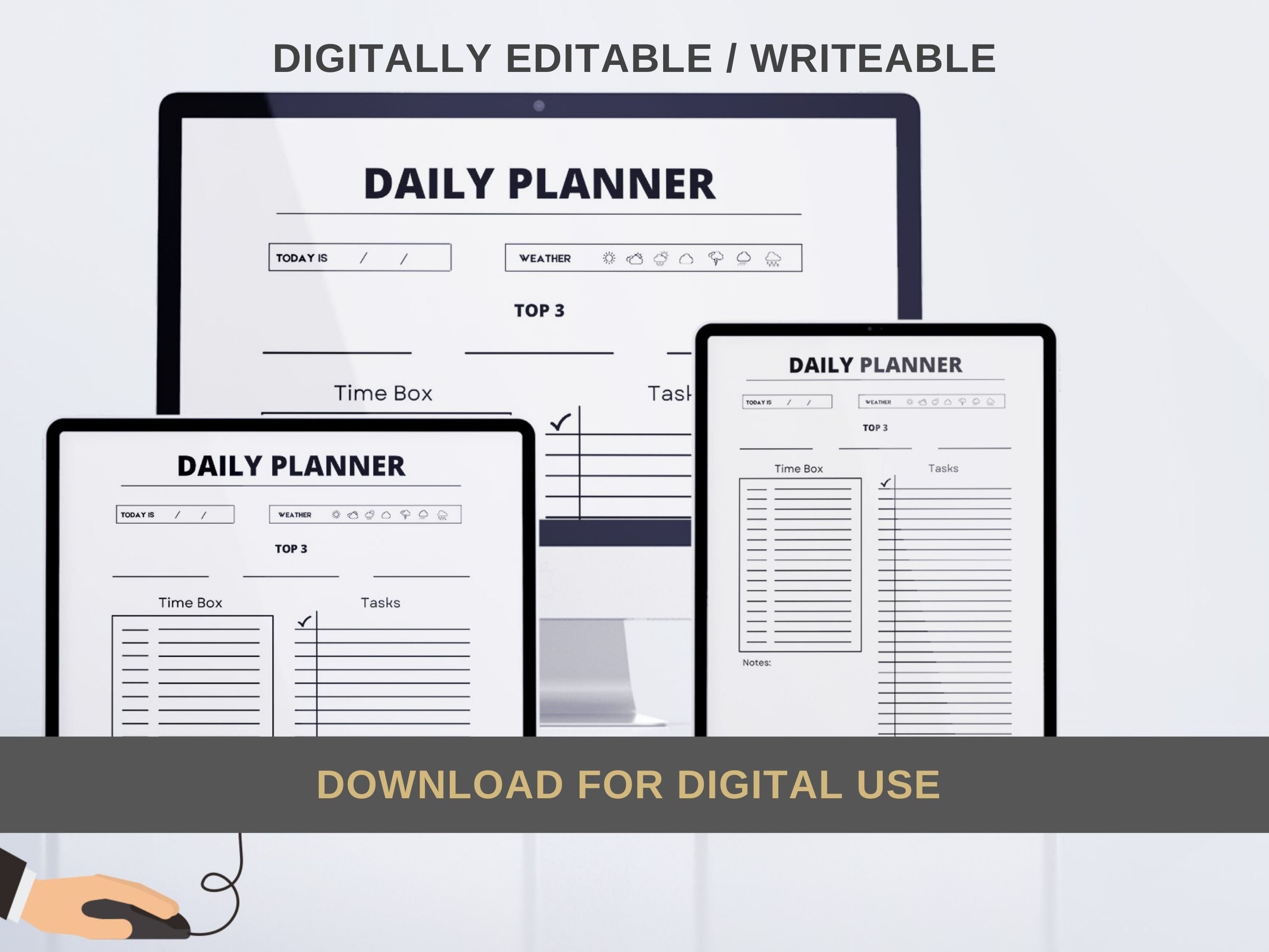 Daily Printable Planner Digital Planner Instant Download Planner Insert ...