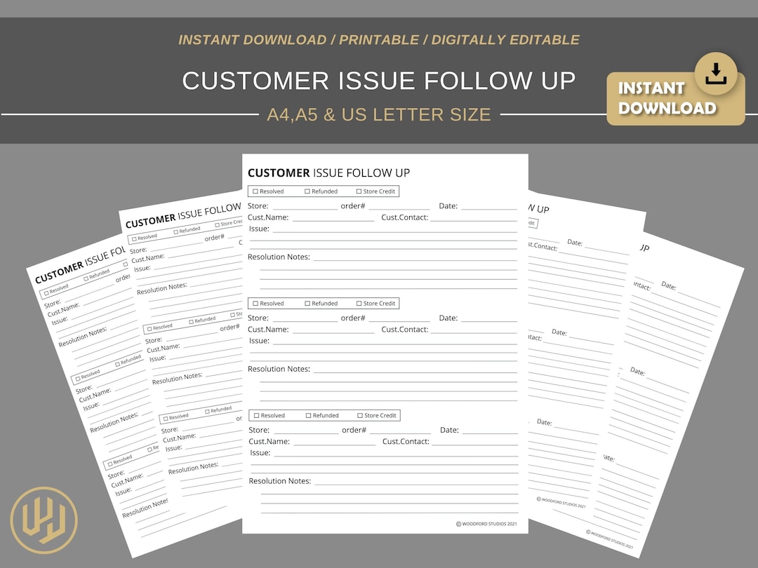 Customer Follow up Printable Planner | Digital Planner | Instant ...