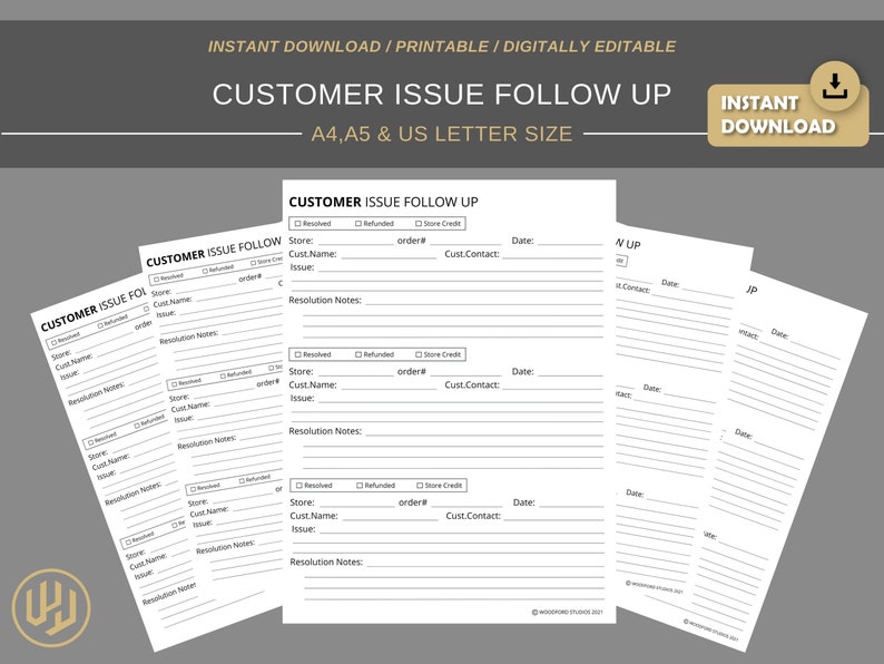 Customer Follow up Printable Planner | Digital Planner | Instant ...
