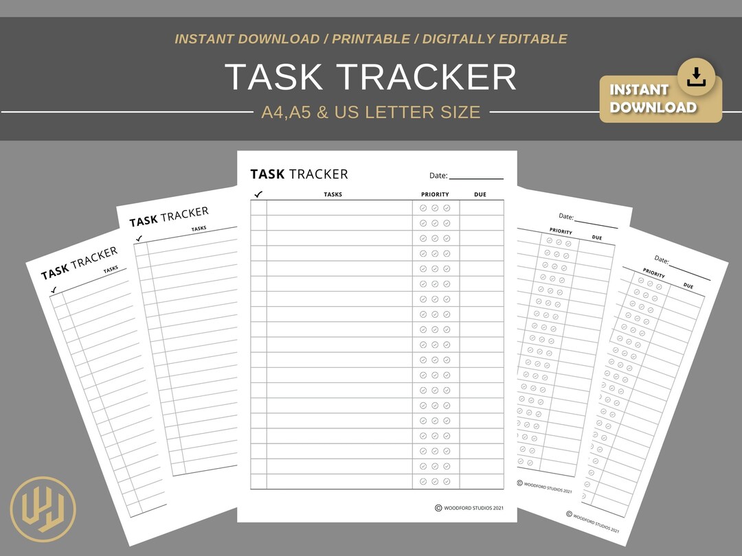 Work From Home Task Tracker Printable | Digital Planner | Instant ...