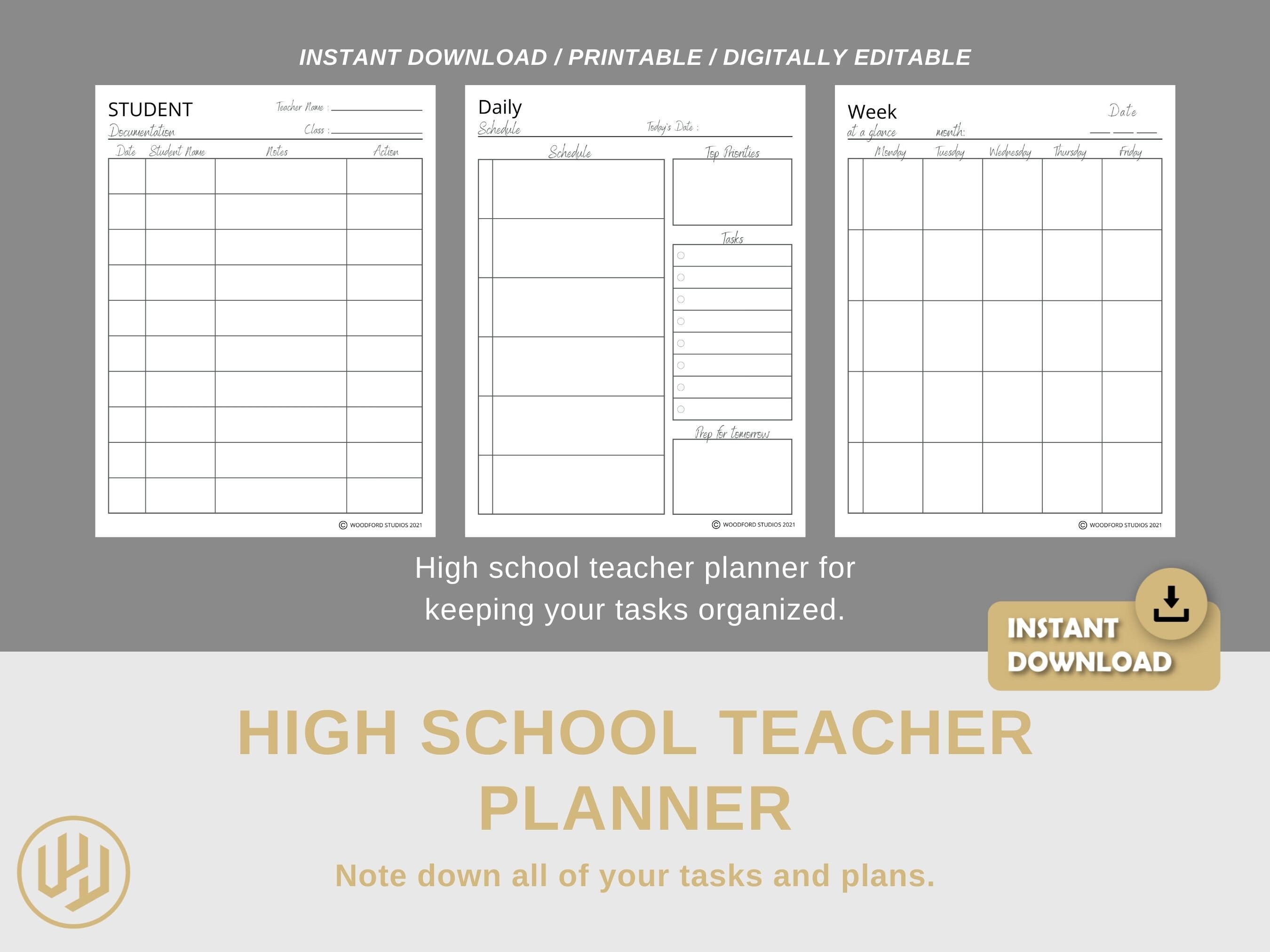 Teacher Class Tracker Printable Planner Digital Planner Instant ...