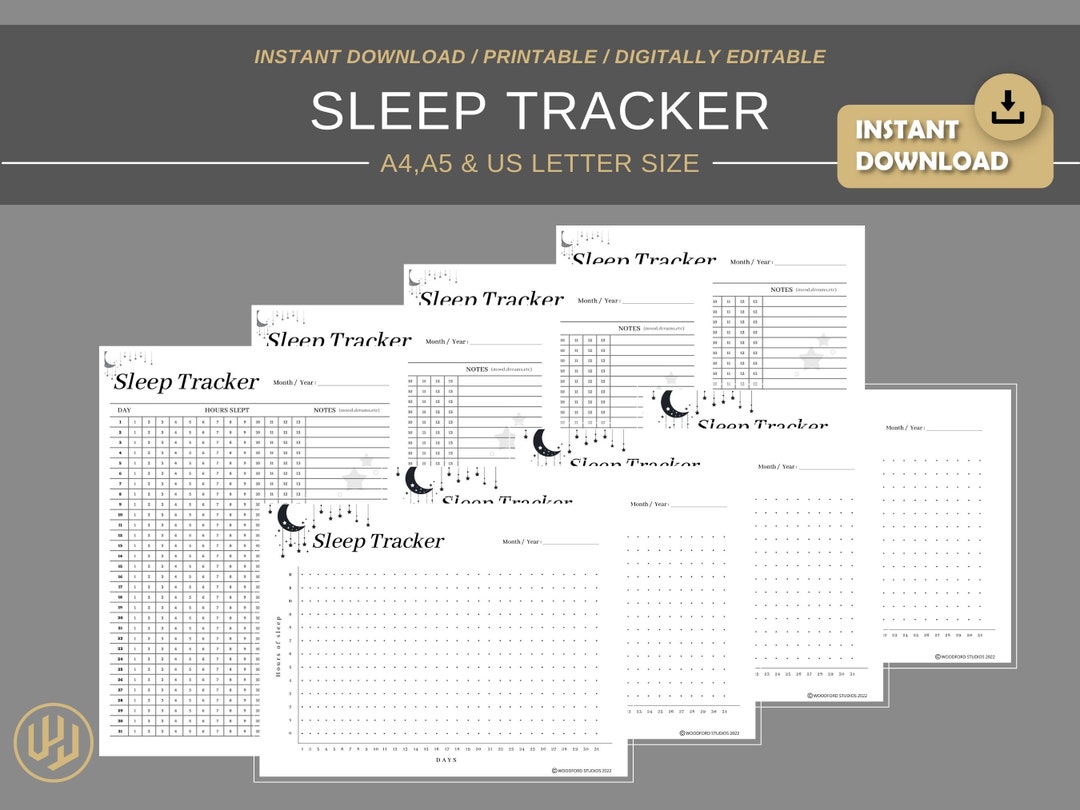 Sleep Tracker Daily Printable Planner Digital Planner Instant Download ...