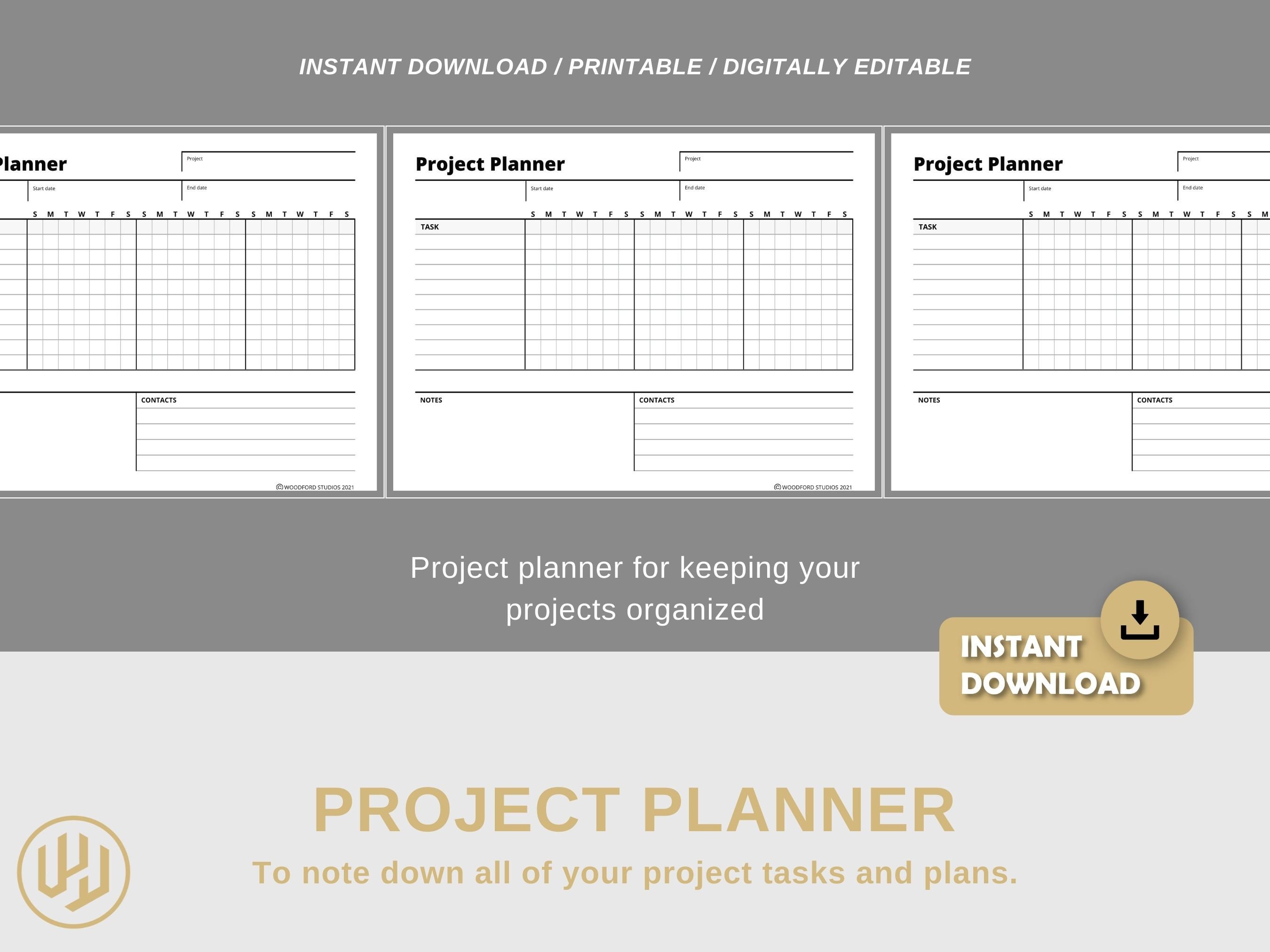 Project Planner Printable Planner Digital Planner Instant Download ...