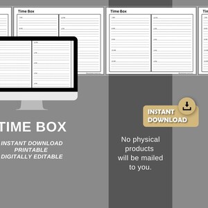 Time Box Daily Printable Planner | Digital Planner | Instant Download ...