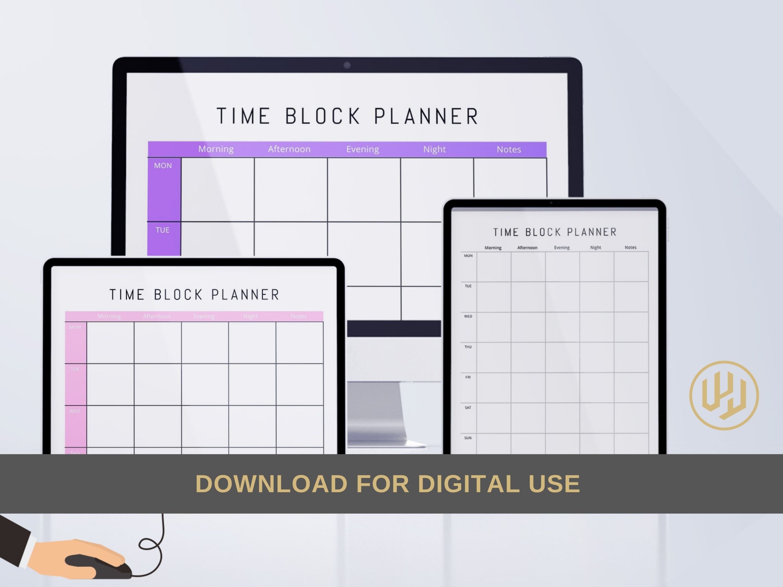 Weekly Time Block Scheduler Printable Planner | Digital Planner ...