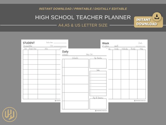 Teacher Class Tracker Printable Planner Digital Planner | Etsy