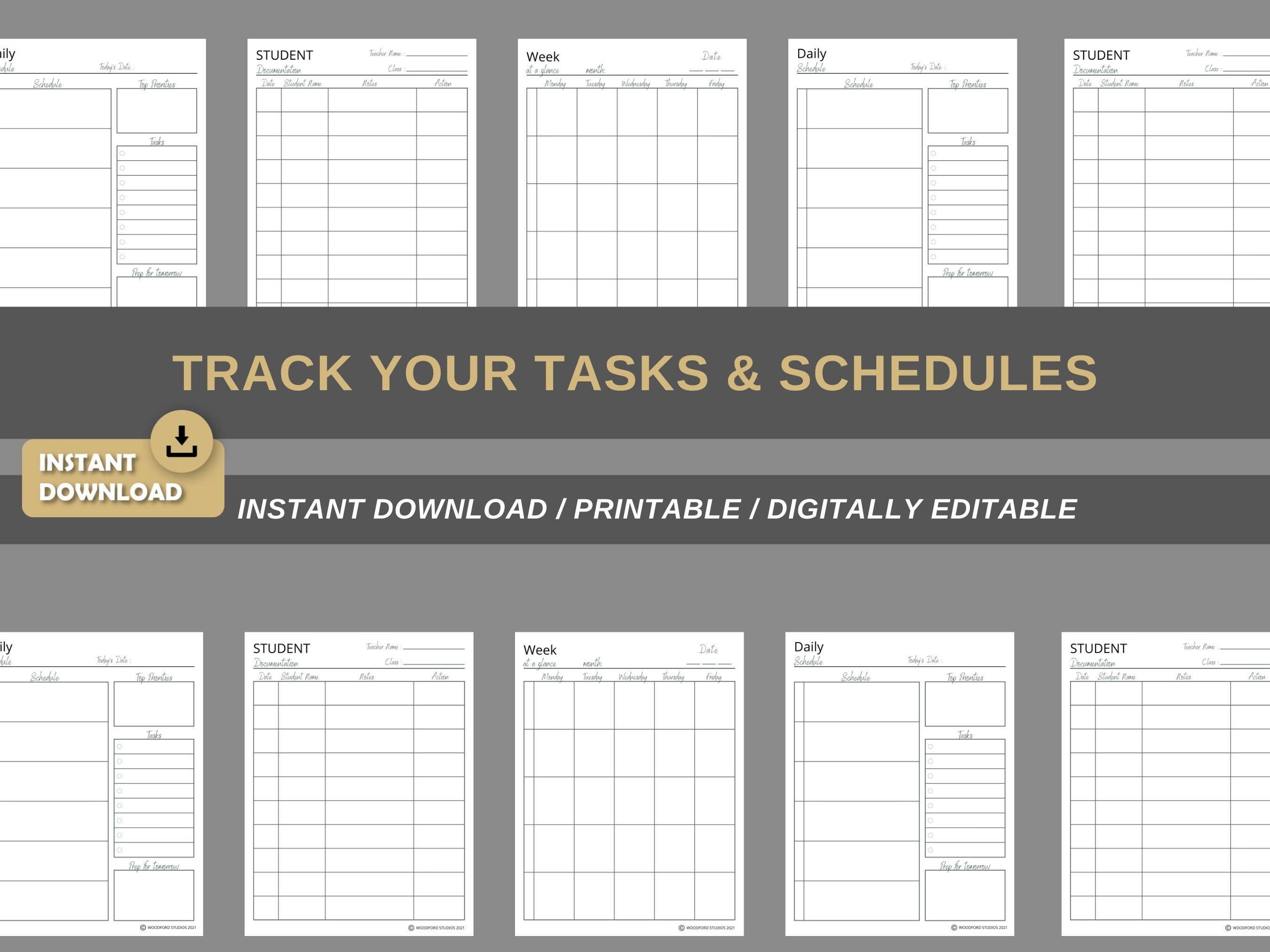 Teacher Class Tracker Printable Planner Digital Planner Instant ...