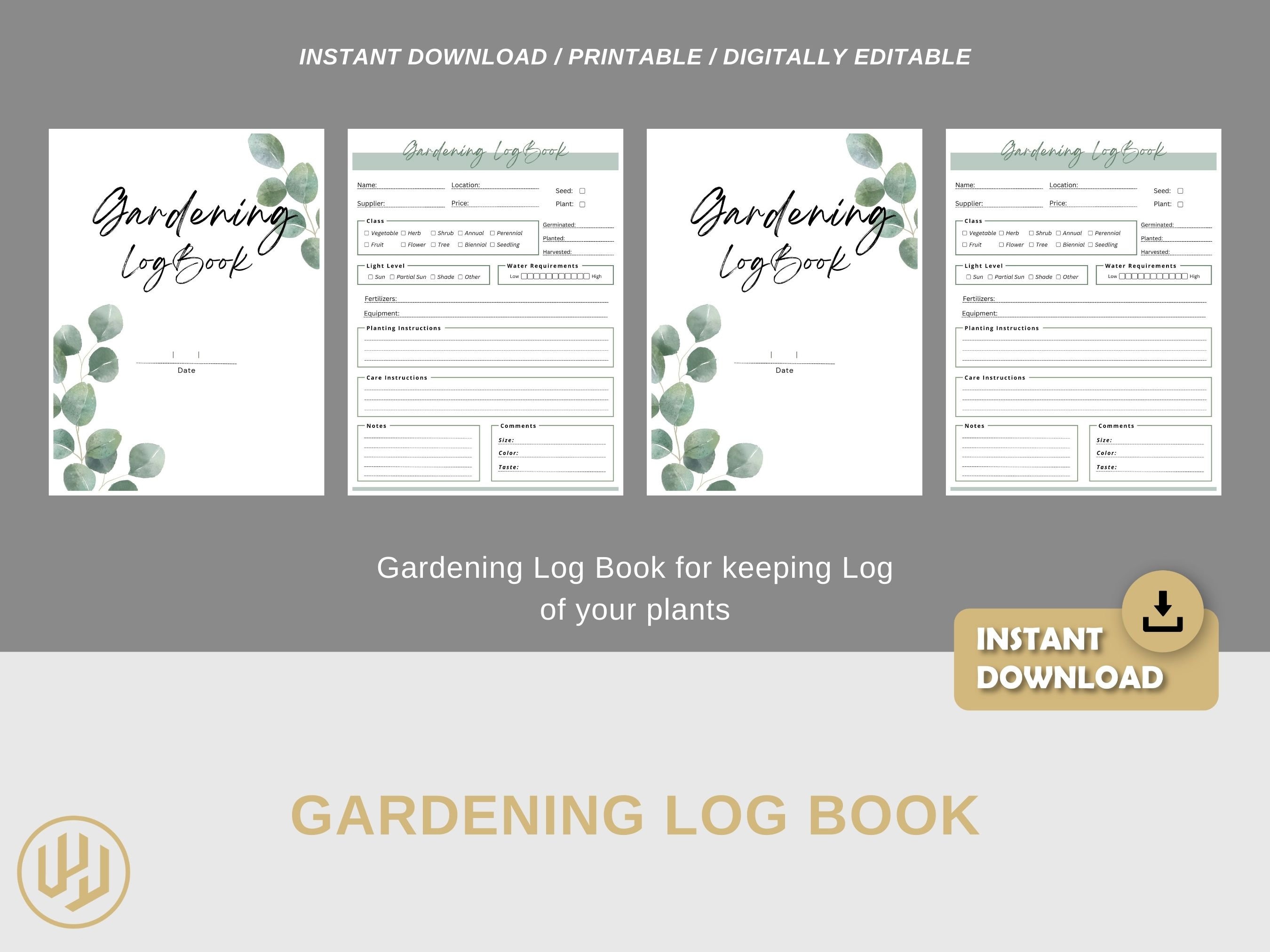 Garden Organizer | Printable Pdf | Plants Records | Garden Planner ...