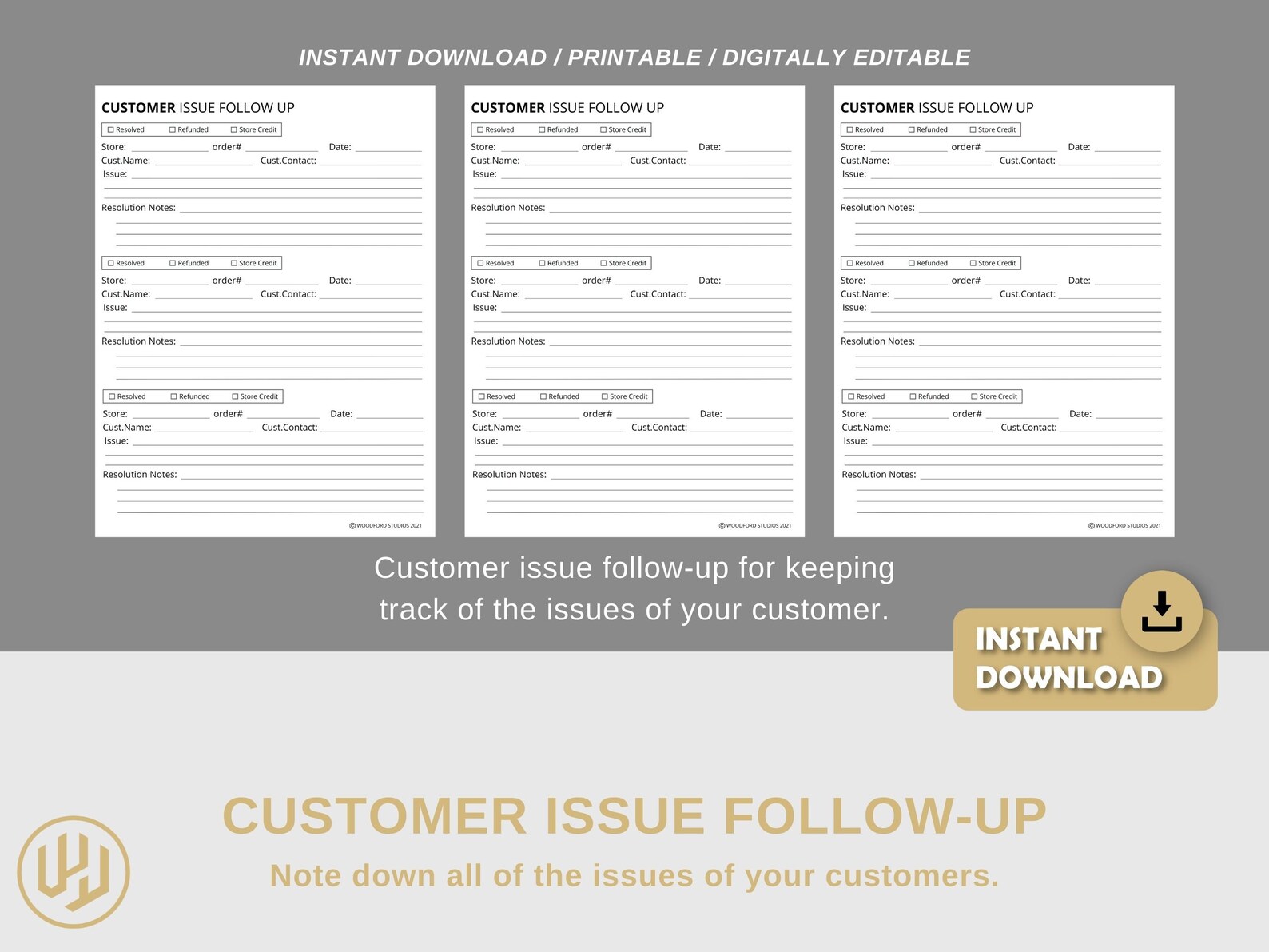 Customer Follow up Printable Planner | Digital Planner | Instant ...