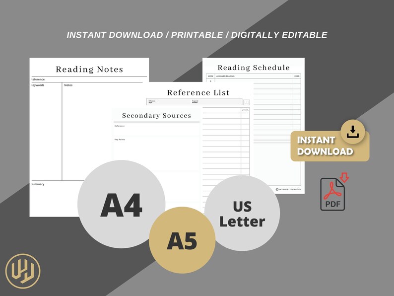 Student Reading Bundle Printable | Digital Planner | Instant Download ...