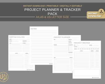 Buy Work From Home Printable, Daily, Monthly Planner, Project Planner ...
