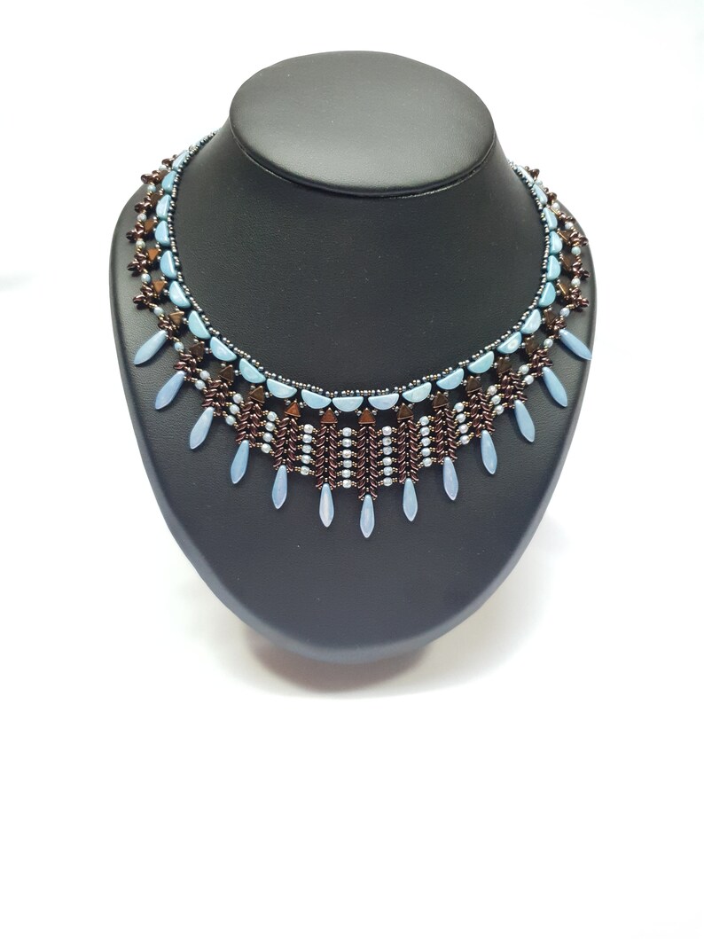 ENG Beaded Waterfall Necklace Tutorial, Pattern Beadweaving Tutorial ...