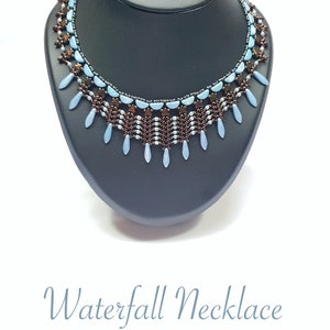 ENG Beaded Waterfall Necklace Tutorial, Pattern Beadweaving Tutorial ...