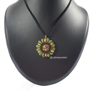 ENG Beaded Pendant Tutorial, Pattern, Beadweaving Tutorial, Perfect Paige Pendant, Rivoli ...