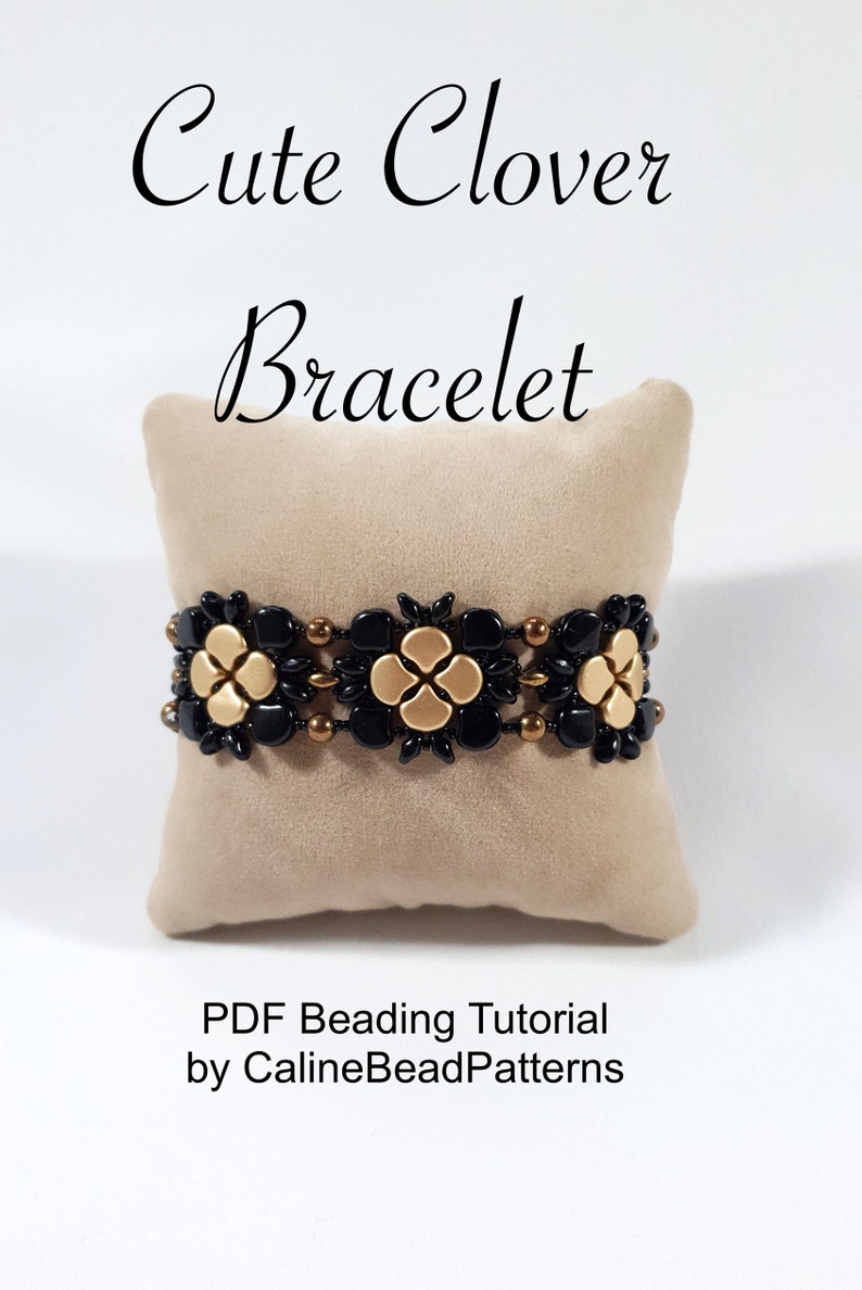 ENG PDF Beaded Bracelet Tutorial, Pattern Cute Clover Bracelet ...