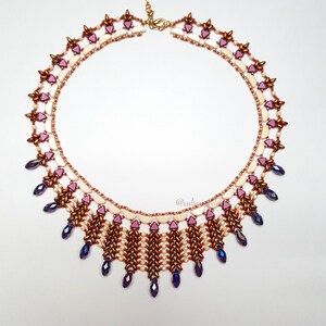 ENG Beaded Waterfall Necklace Tutorial, Pattern Beadweaving Tutorial ...