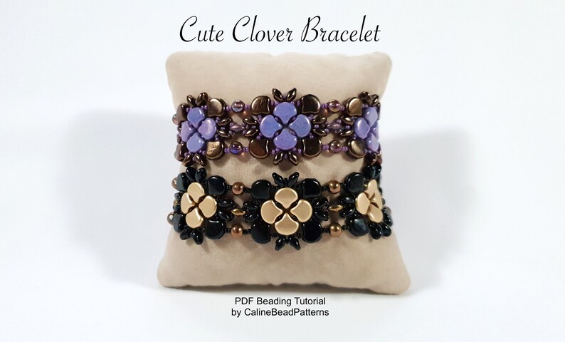 ENG PDF Beaded Bracelet Tutorial, Pattern Cute Clover Bracelet ...