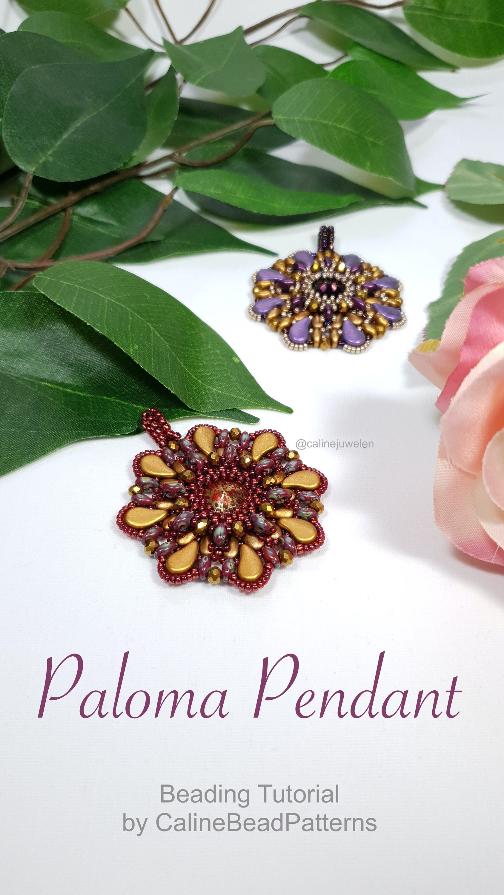 ENG Beaded Paloma Pendant Tutorial, Pattern Beadweaving Tutorial PDF Instant Download Paisley ...