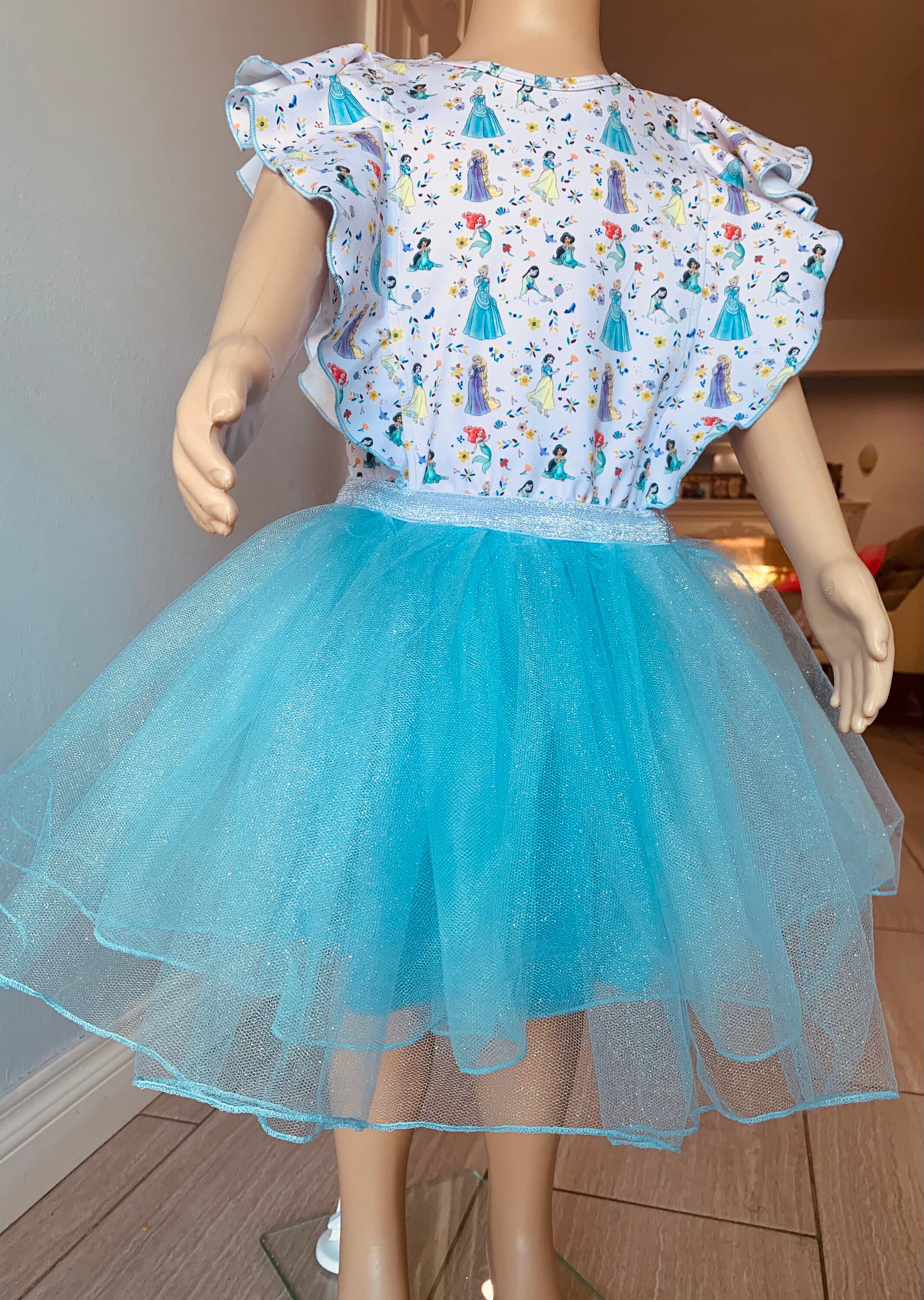 Disney Princesses Print Top Tutu/disney Princess Birthday Dress / Pink ...