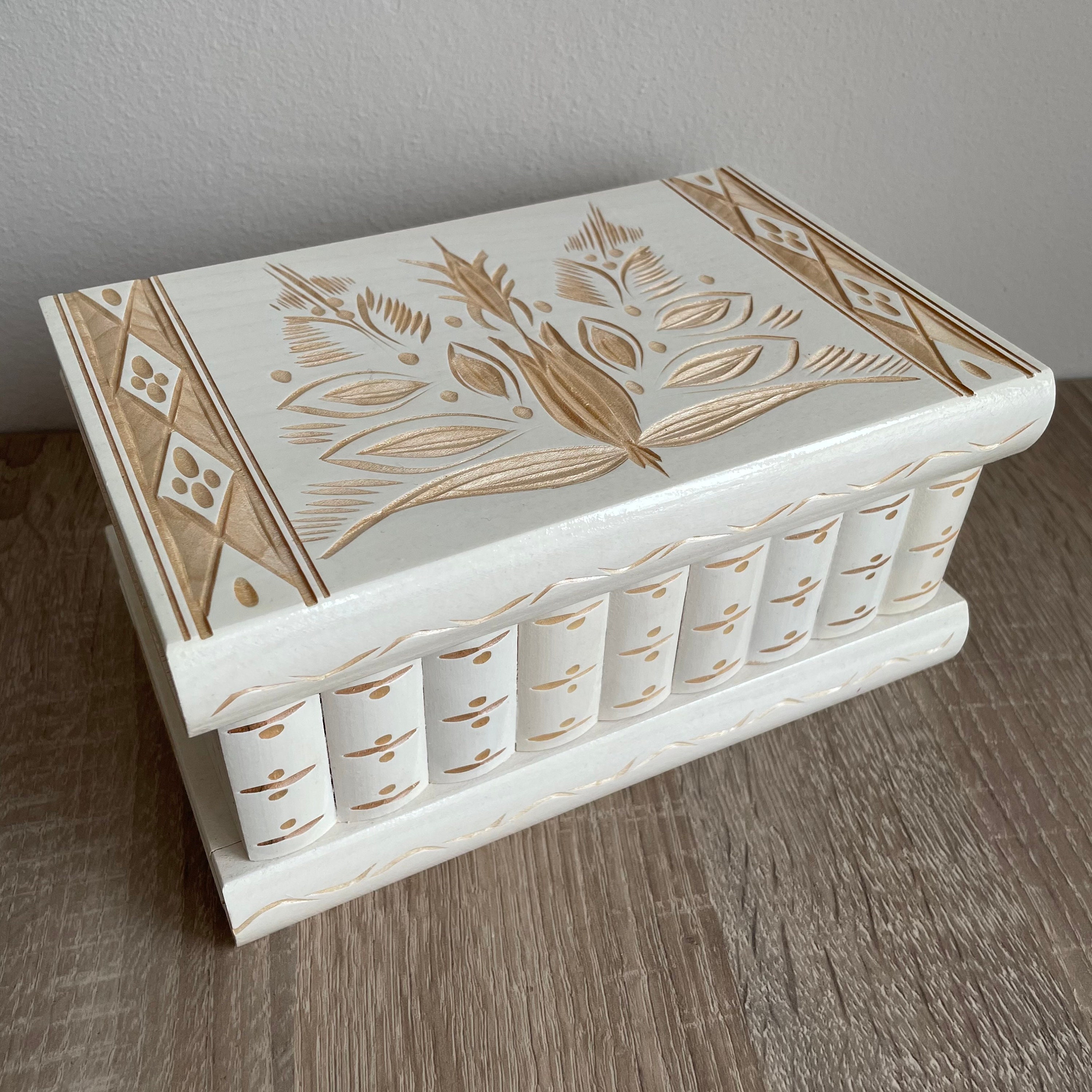 White handmade secret box Handcrafted magic box Wooden | Etsy