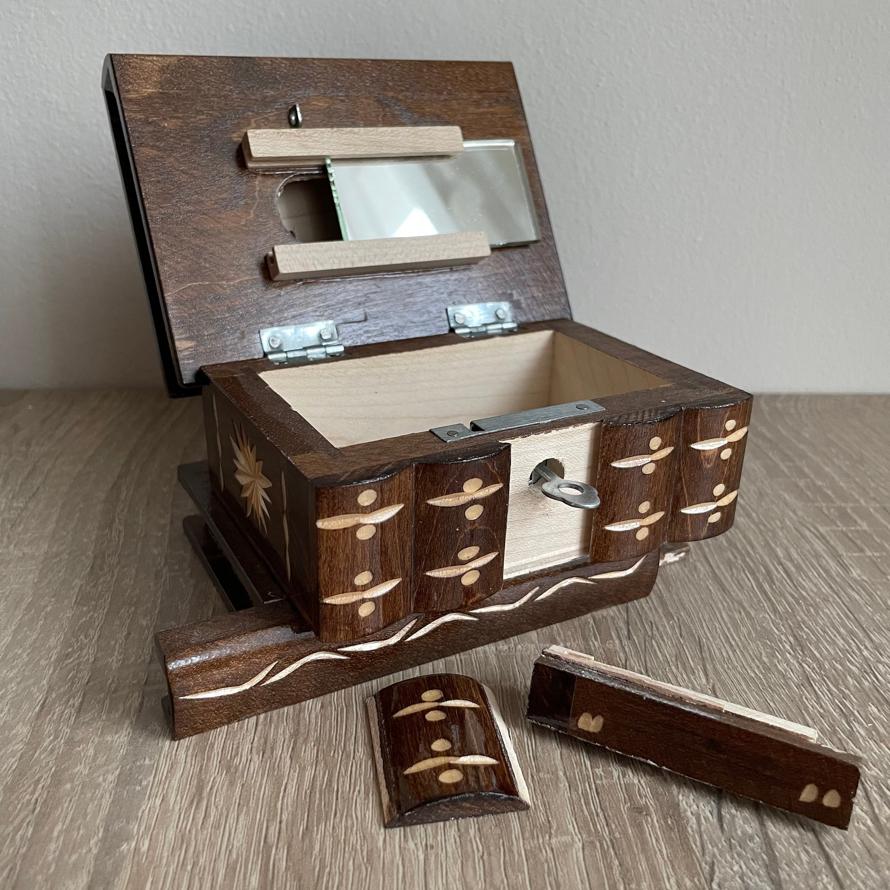 Brown handmade secret box Handcrafted magic box Carved | Etsy