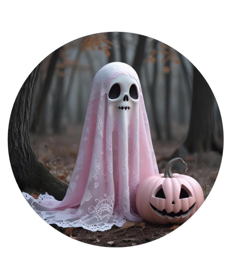 Pink Lace Ghost Vinyl Sticker Set of 5 - Etsy