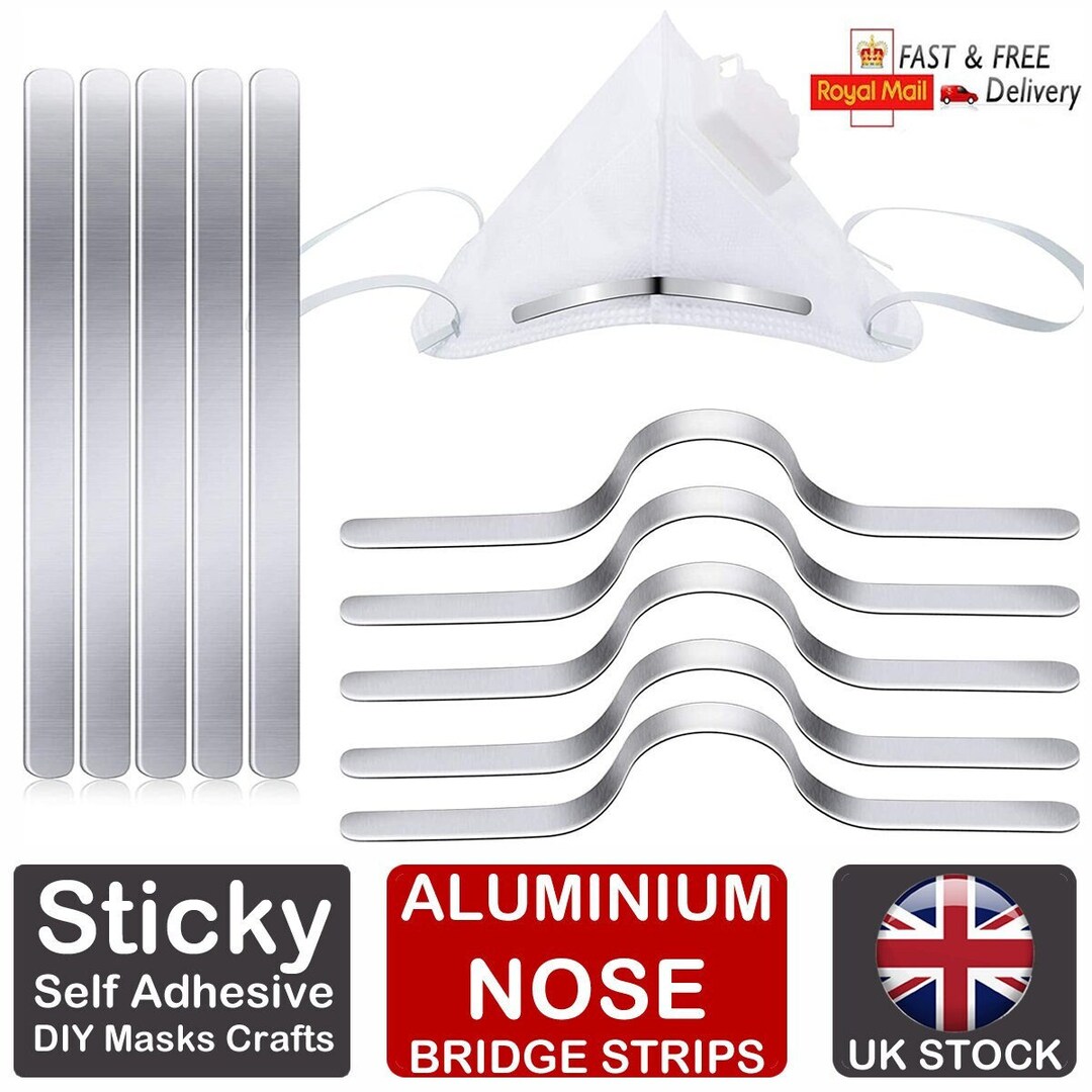 STICKY Aluminium Strips for Face Masks NOSE BRIDGE Strip Wire Self ...