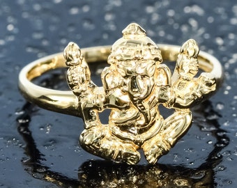 Ganesha Gold Ring - Etsy