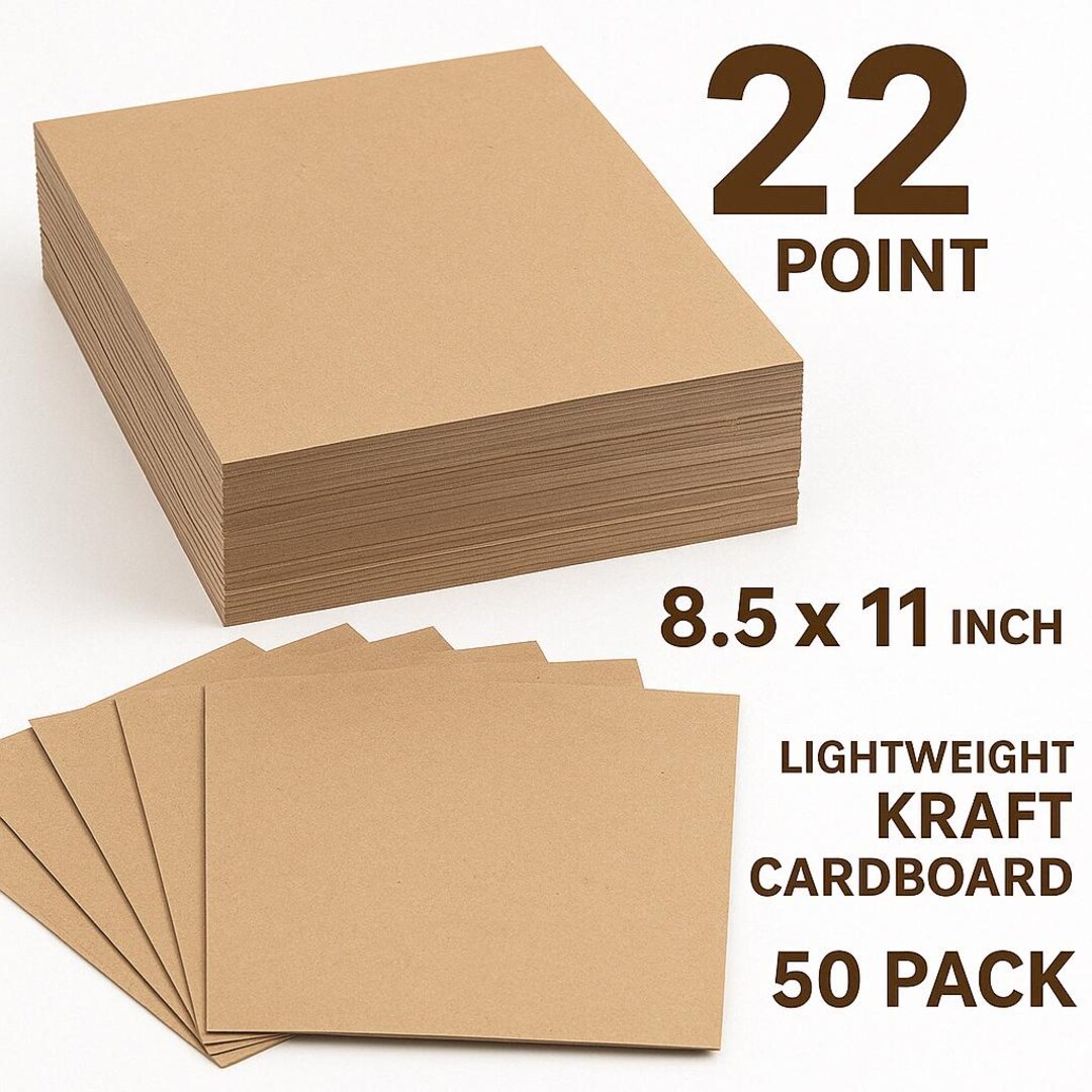 Kraft Chipboard Sheets: 8.5 X 11, 22pt Recycled Cardboard - Pack of 25/ ...