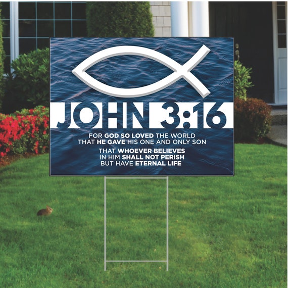 John 3:16 Christian Yard Sign Printed Two Sides. Christian - Etsy