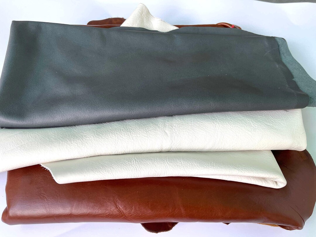 Genuine Leather Scraps Craft Supply Kit Premium Cowhide Remnant Bag ...