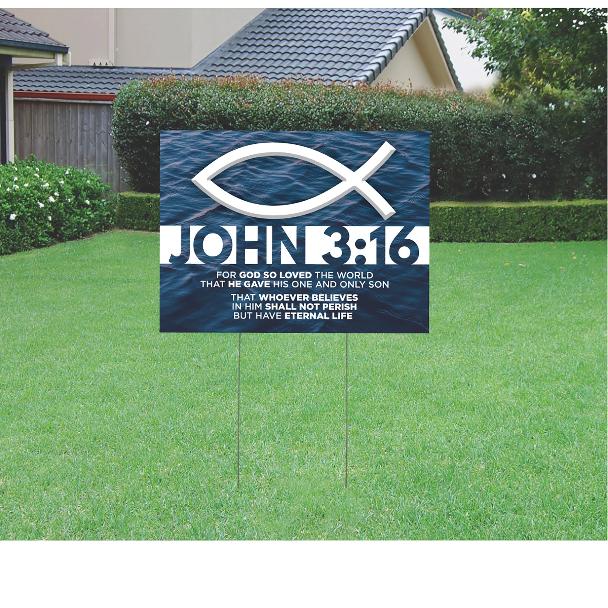 John 3:16 Christian Yard Sign Printed Two Sides. Christian | Etsy