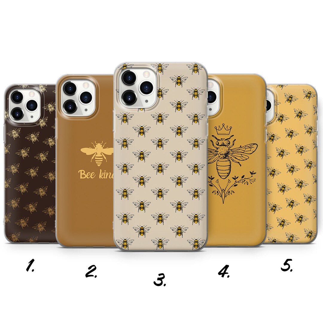 Bee Phone Case, Honeycomb Print, Soft Gel Rubber - Etsy