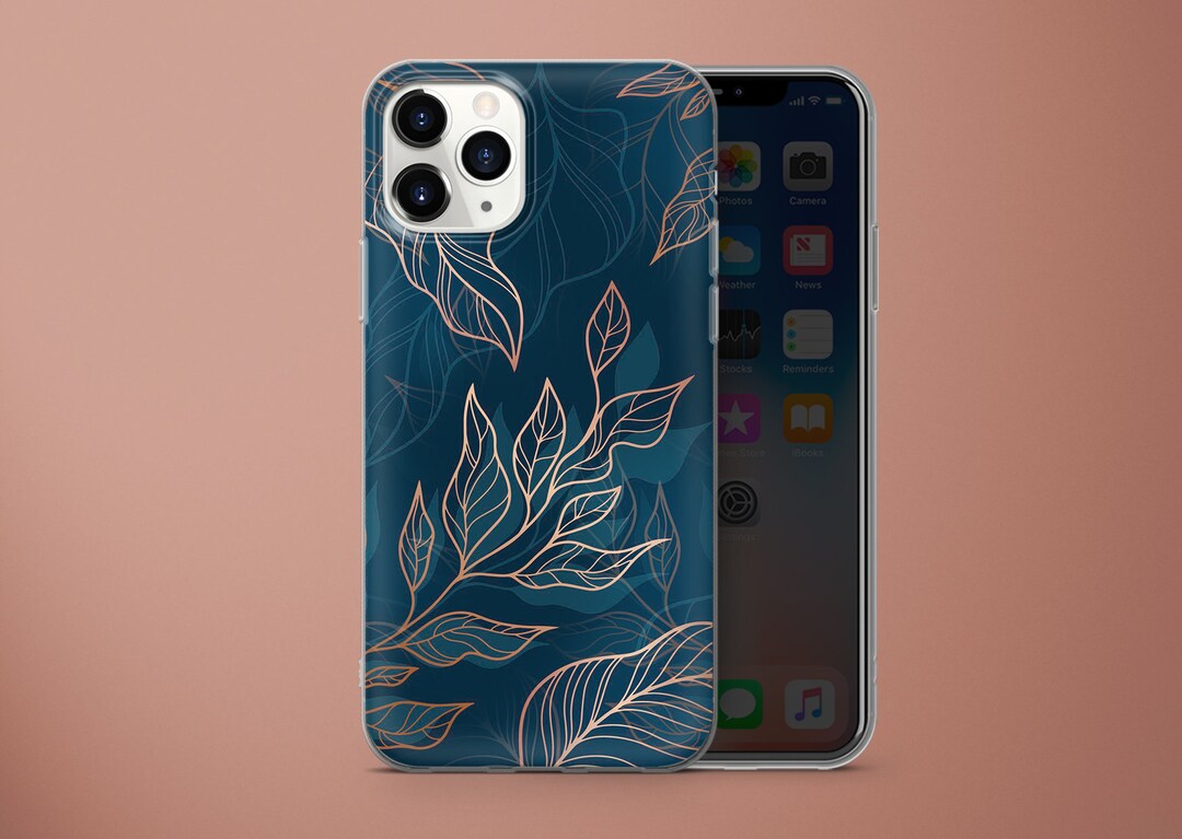 Green Floral Phone Case, Leaves Cover for iPhone 14, 13, SE 2020, Xr ...