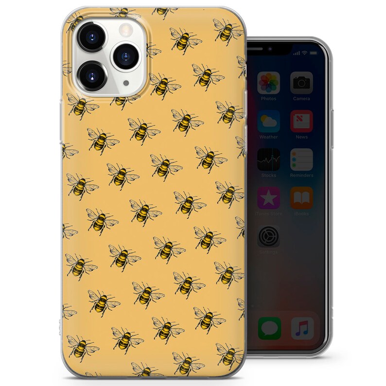 Bee Phone Case, Honeycomb Print, Soft Gel Rubber - Etsy