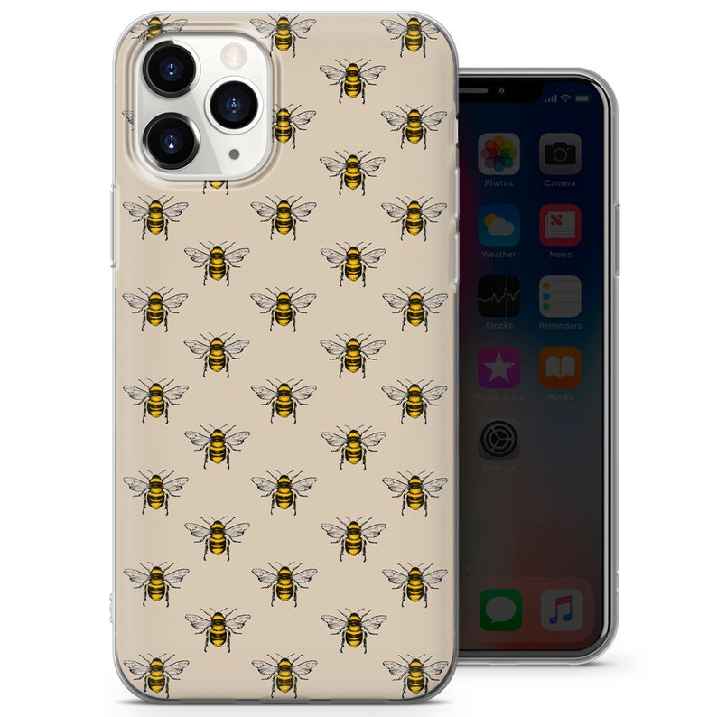 Bee Phone Case, Honeycomb Print, Soft Gel Rubber - Etsy