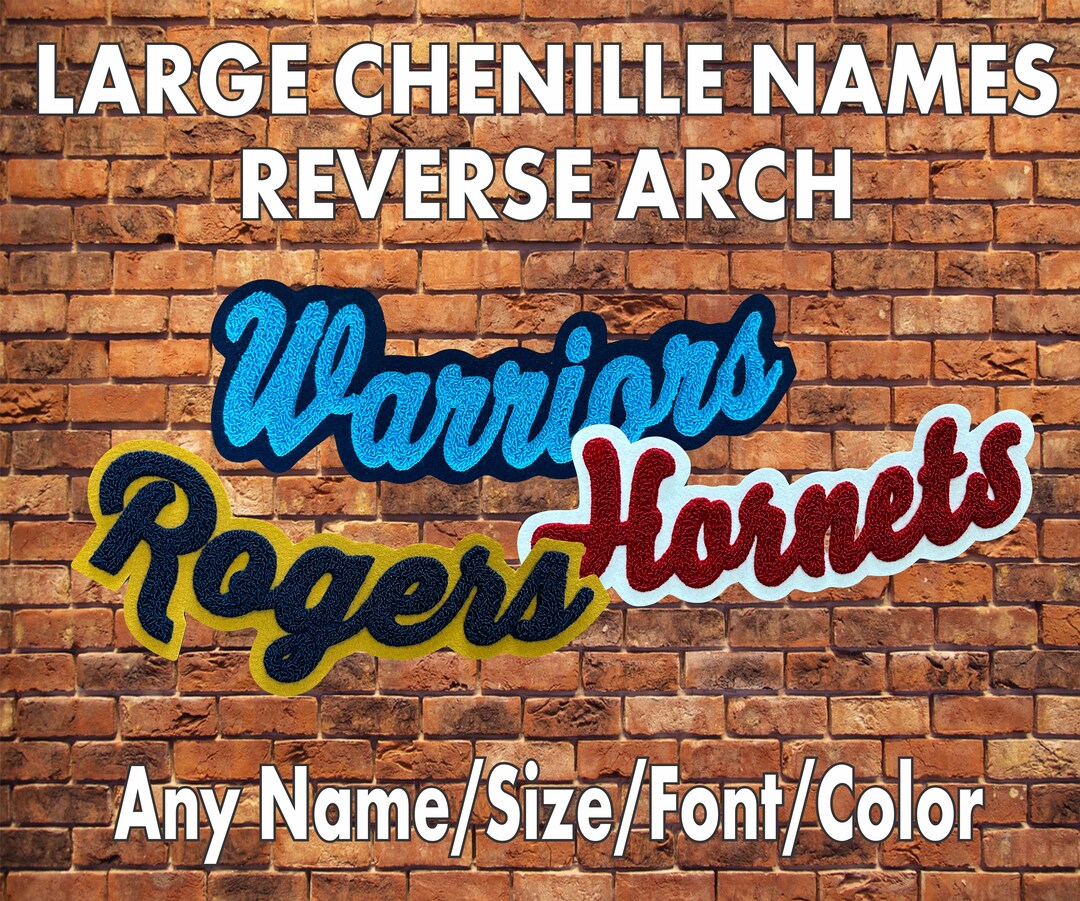 Custom Chenille Script Name Letterman Jacket Patch Reverse Arch - Etsy