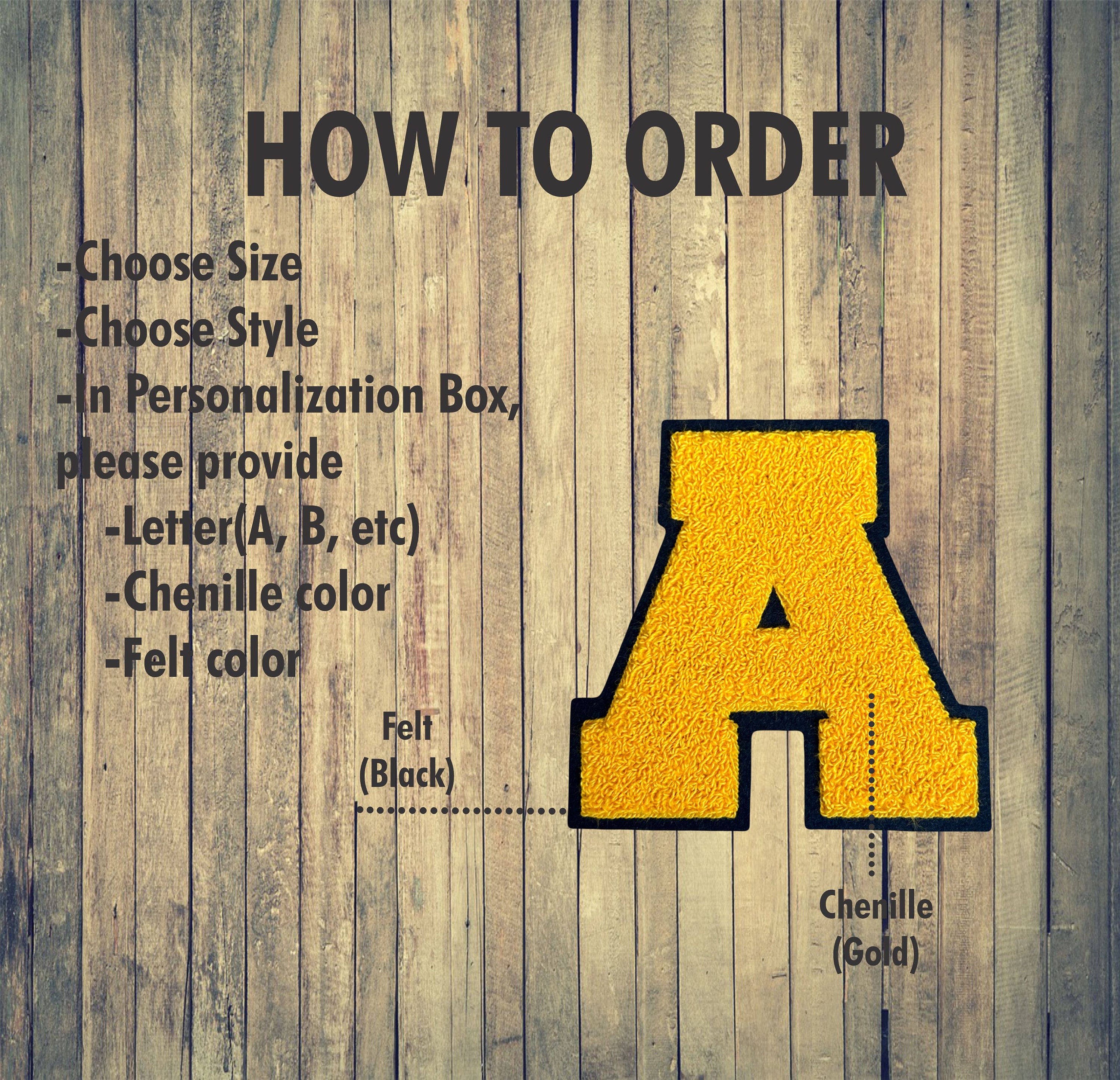 Chenille Varsity Letter ANY SIZE/LETTER - Etsy