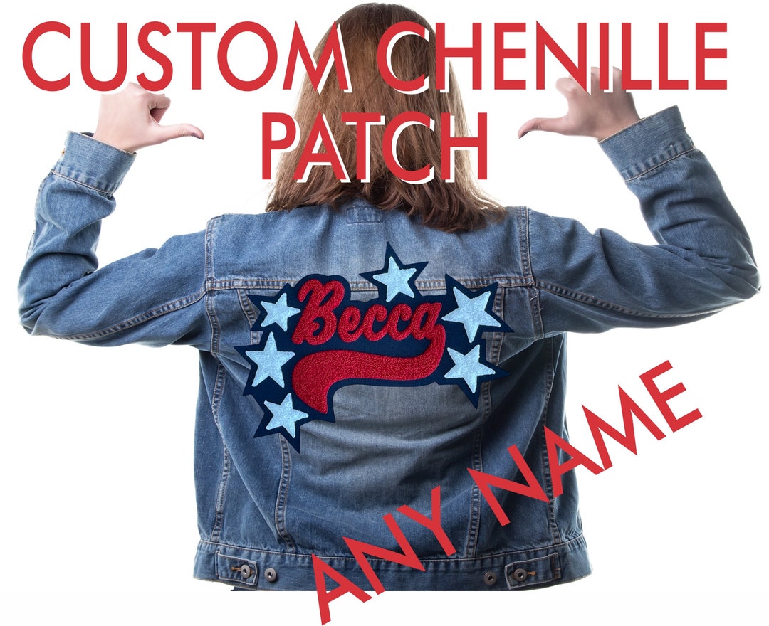 Custom Chenille Name Patch Letterman Jean Jacket Patch With Stars - Etsy