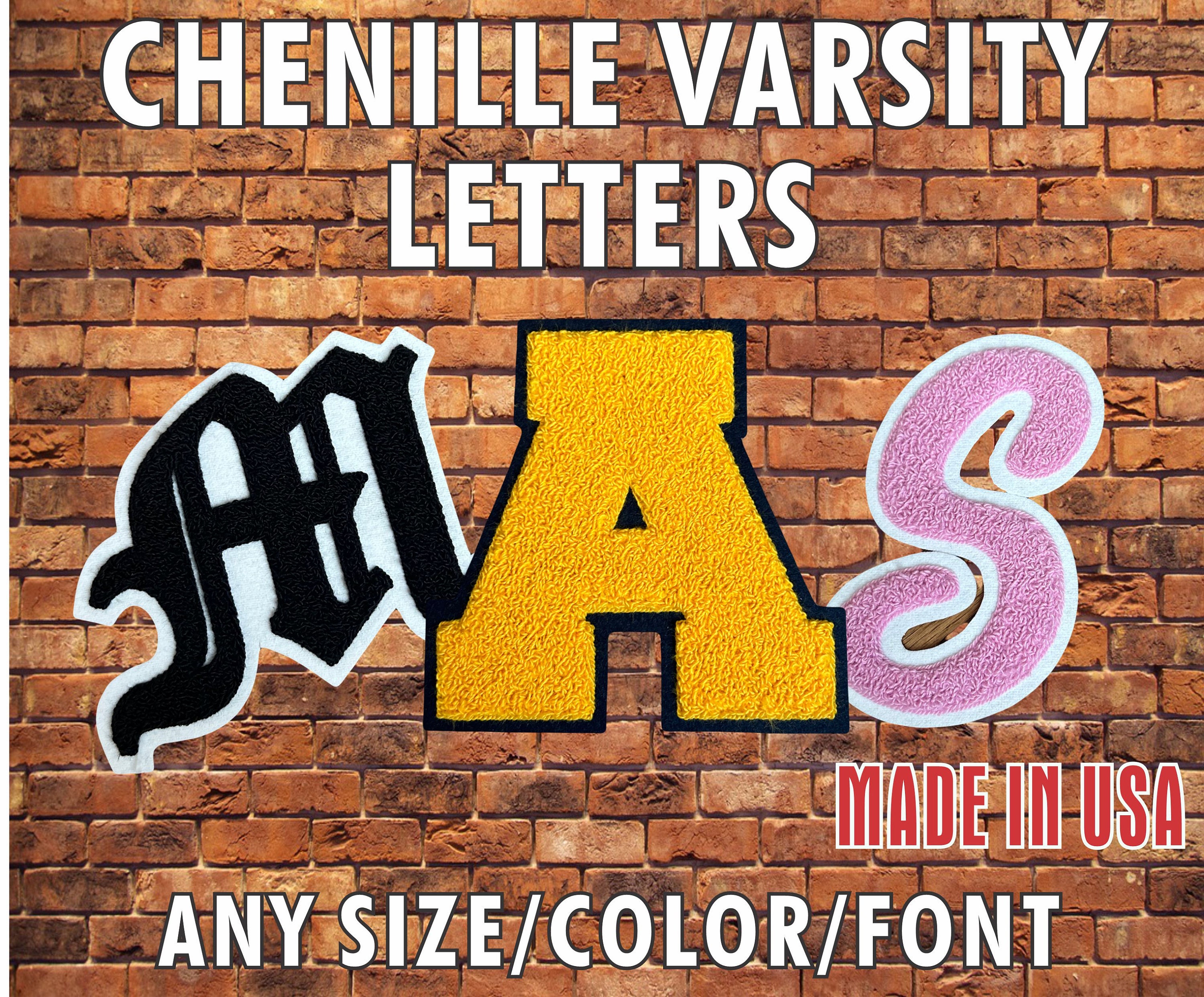 Chenille Varsity Letter ANY SIZE/LETTER - Etsy
