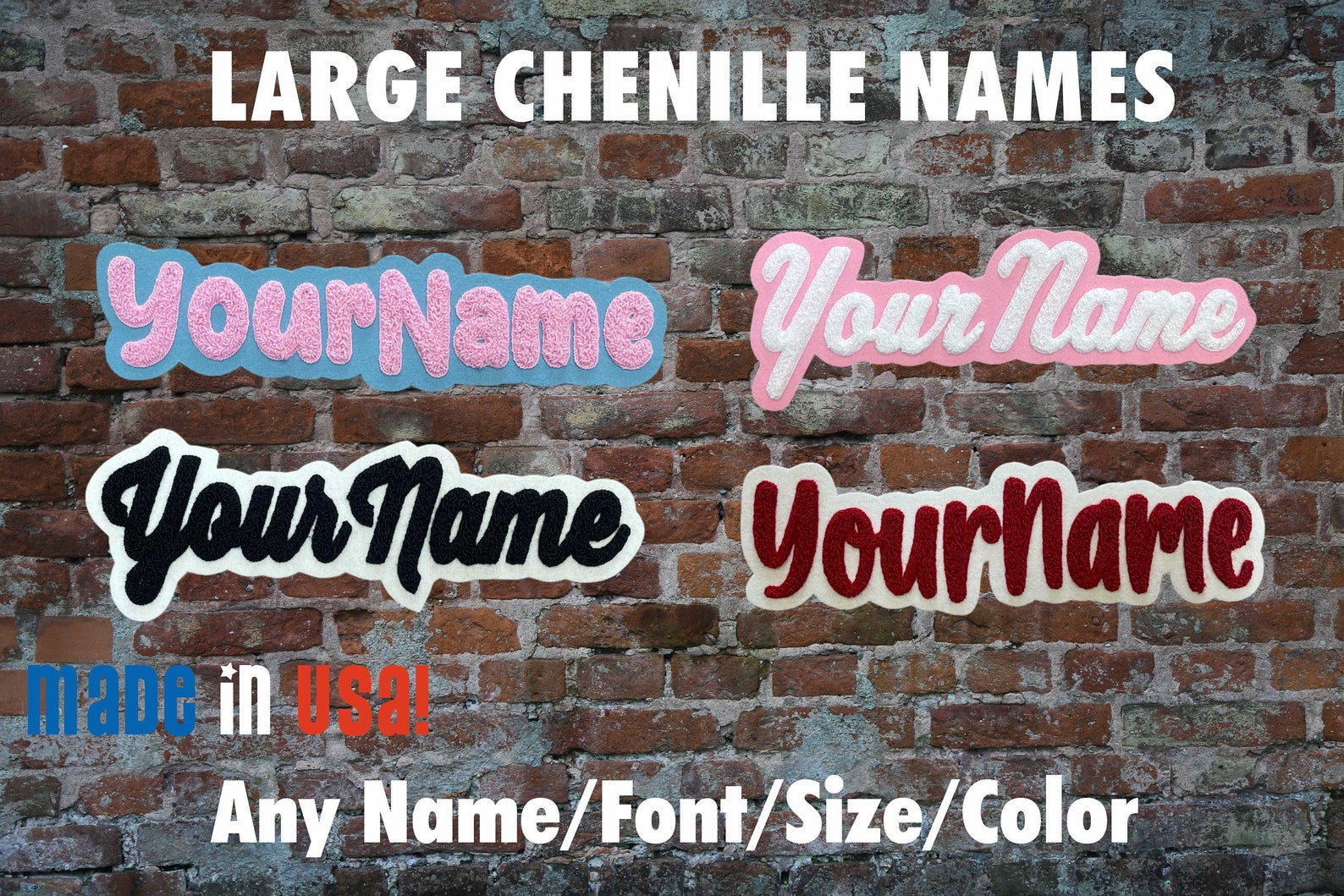 Custom Chenille Script Name Letterman Jacket Patch MADE IN USA - Etsy